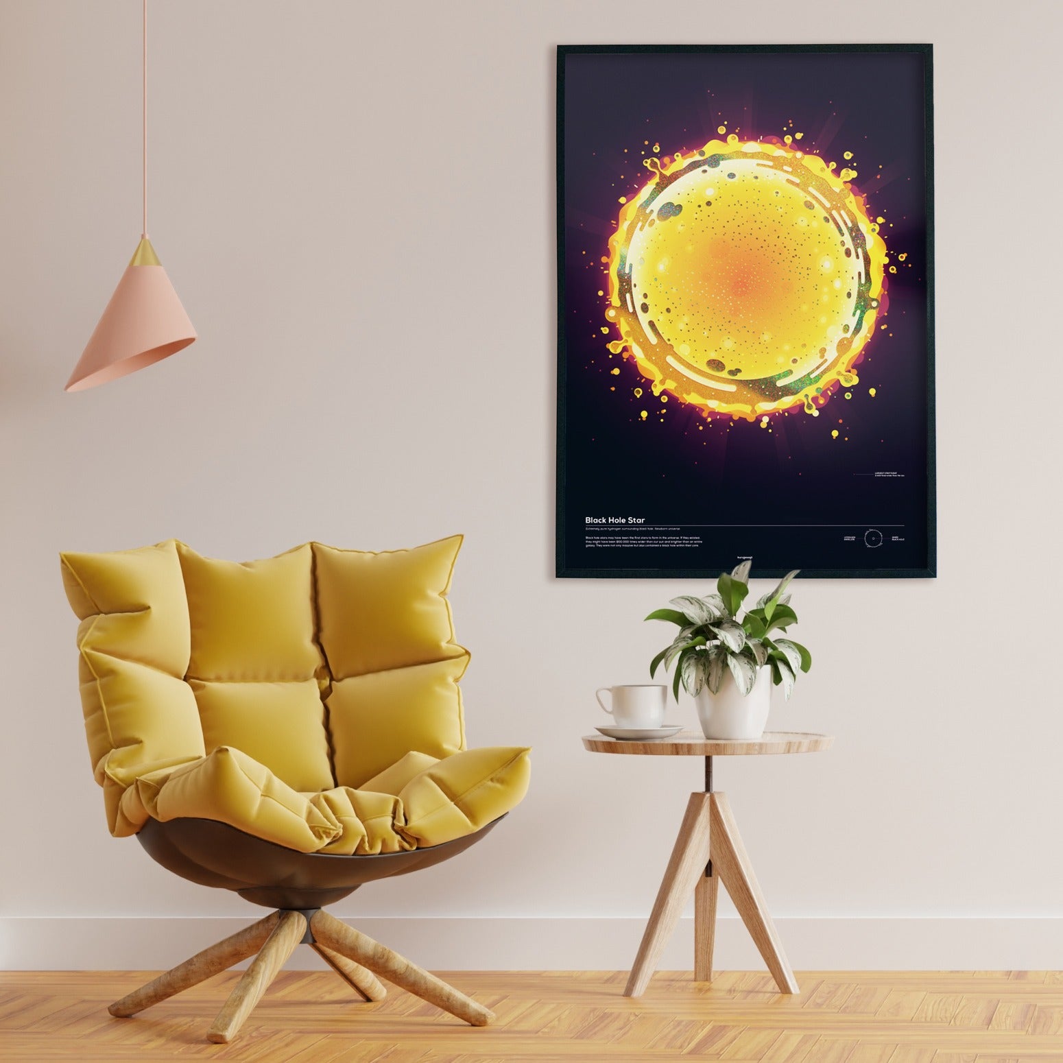 Black Hole Star Poster – Printed with Sparkly Foil – the kurzgesagt shop